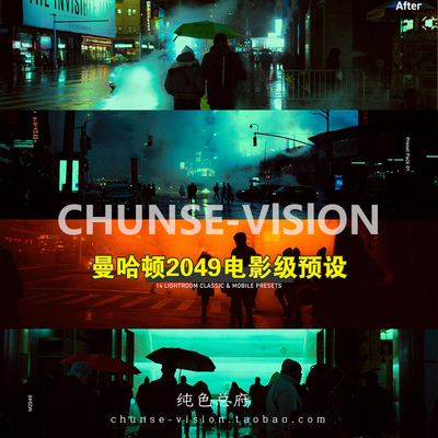 曼哈顿2049预设Lr夜景弱光电影级lightroom预设情绪街拍PS滤镜Lut