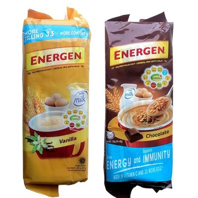 原装进口菲律宾ENERGEN牛奶鸡蛋巧克力冲饮麦片营养40*30小包