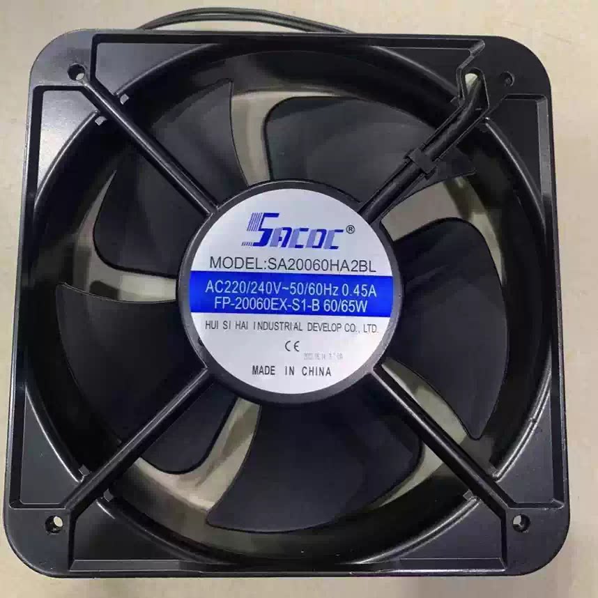 全新SA20060HA2BL 220V0.45A 60/65W 20厘米机柜轴流风机散热风扇