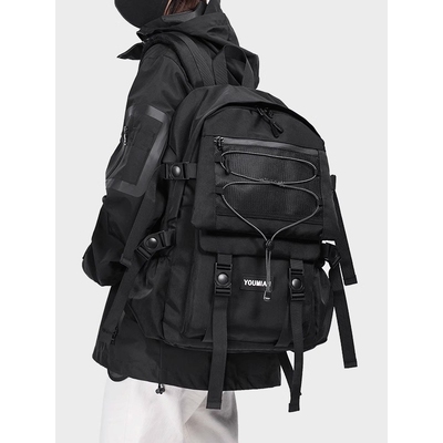 法国Mlcanl Kons双肩背包潮流男牛津纺初高中生大学生女旅行书包