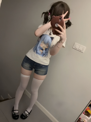 日系可爱辣妹修身亚文化纯棉短袖