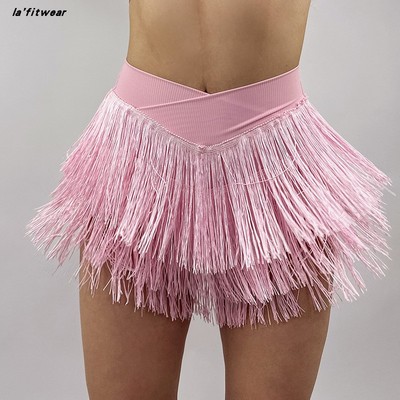 La'fitwear运动舞蹈流苏短裤
