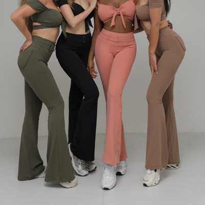 lafitwear皮带裸感口袋喇叭裤