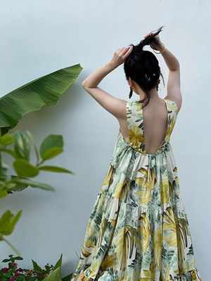 印花又美又仙连衣裙YvonneFan