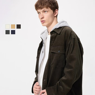 男装女装灯芯绒工装衬衫长袖衬衣休闲复古25秋冬新款480295