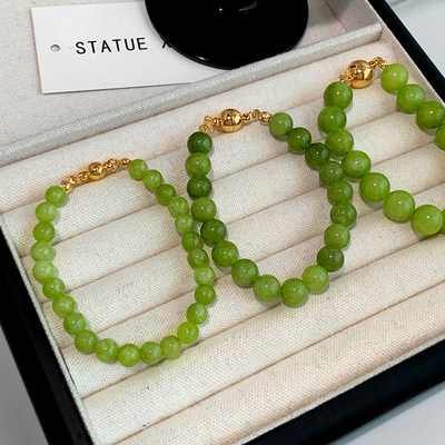 青提绿葡萄手链女小众天然玛瑙