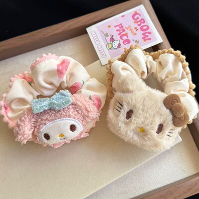 可爱Kitty美乐蒂发圈发绳粉色少女秋冬头绳大肠马尾发饰头饰新款