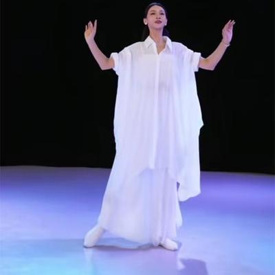 夏辉男女同款世界赠予我的舞蹈服装现代舞纱衣演出服漂移练功服装