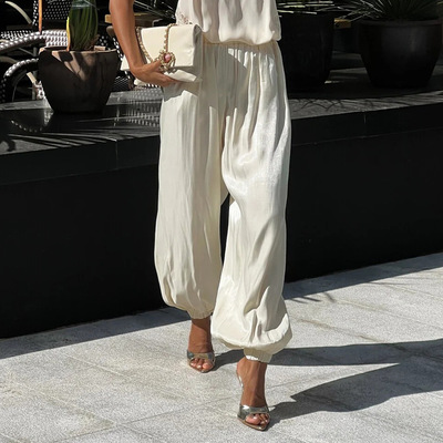 低腰垂感束脚灯笼裤女不易变形