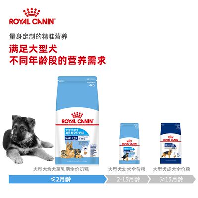 皇家MAS30大型犬幼犬离乳期全价奶糕通用型4kg增强抵抗力