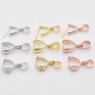 DIY925银玉吊男女款琥珀卡扣