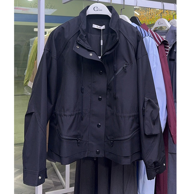 可路莎春款立领收腰显瘦短外套