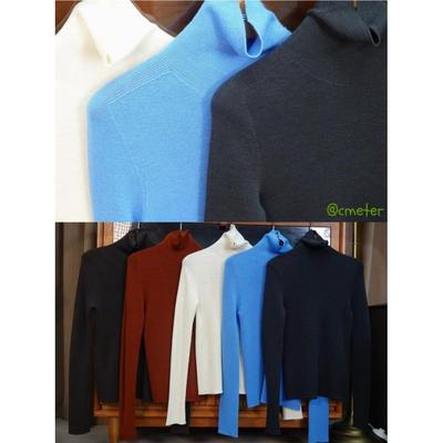 一体无缝羊毛打底衫高领