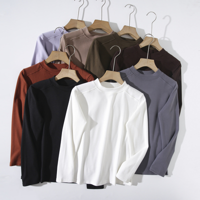 【CC家居控】正肩更显瘦！不紧绷的中领磨毛打底衫H3761