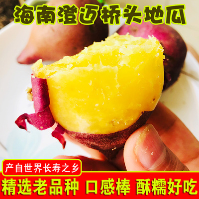 海南澄迈桥头富硒地瓜新鲜沙地红薯现挖板栗番薯糯净重5/9斤包邮