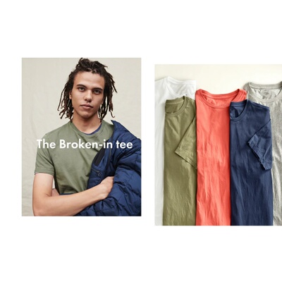 美系J男款Brokenin棉质T恤