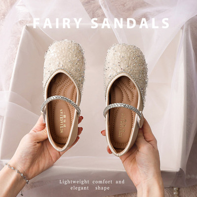 Next MaxM女童公主鞋新款宝宝水晶鞋儿童皮鞋演出小女孩水钻单鞋