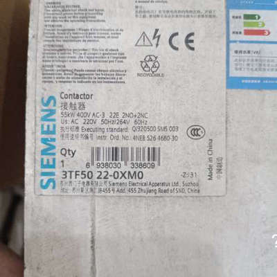 议价西门子接触器3TF5022－0XM0型号3RT5054－1A