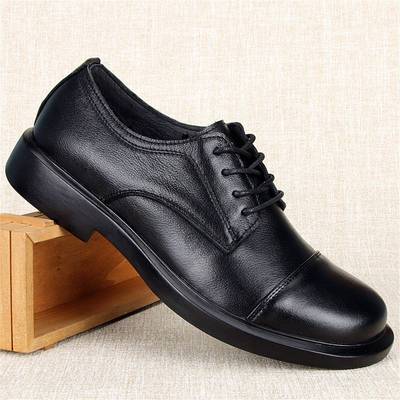 高端潮流商务休闲皮鞋男士三接头真皮软皮软底时尚通勤工作牛津鞋