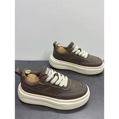 男鞋秋季2025新款百搭潮鞋韩版厚底板鞋男时尚防滑增高运动休闲鞋