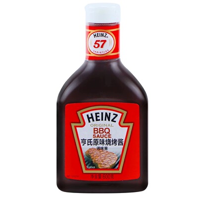 亨氏BBQ Sauce 原味烧烤酱600g 美式烤肉调味酱牛排酱西餐调料