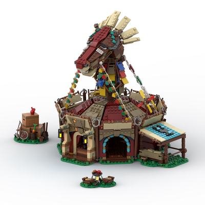 现货小颗粒MOC-108067塞尔达传说旷野之息神庙马厩拼装积木模型