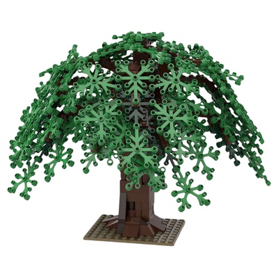 现货小颗粒MOC-102188柳树植物树木积木益智玩具模型礼物摆件
