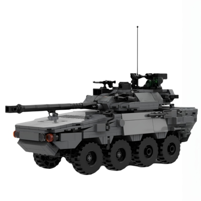 现货小颗粒MOC-192824轻型坦克Vextra105装甲侦察车积木益智玩具