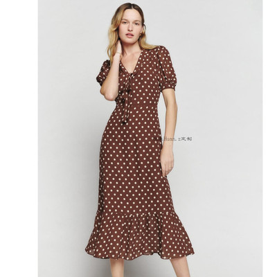 法式reformation气质显瘦连衣裙