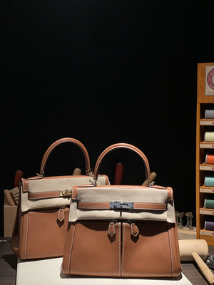 秋冬时髦凯莉lakis口袋凯莉包金棕色k28订制手工swift皮单肩女包