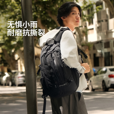 李宁户外CF溯｜背包 男女同款反光防泼水日常通勤户外学生双肩包