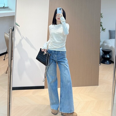 怒推 ann超好看 假两件撞色长袖打底衫