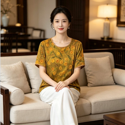 [臻真新号福利价]2347梨花季上衣妈妈装夏季高贵气质新款