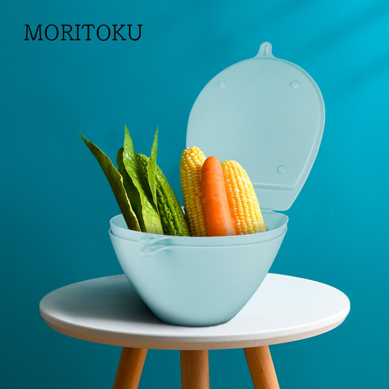 moritoku日本进口双层沥水篮洗菜盆水果盘家用厨房塑料收纳筐创意