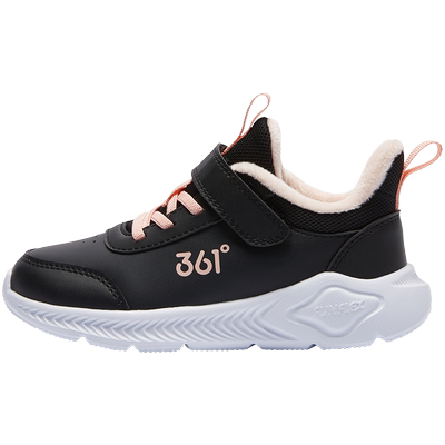 361度女童皮面加绒运动鞋