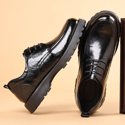 头层牛皮新款男士商务休闲皮鞋轻