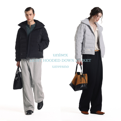 【防水防风】Unvesno(UN)90白鸭绒保暖经典连帽V型排骨轻薄羽绒服