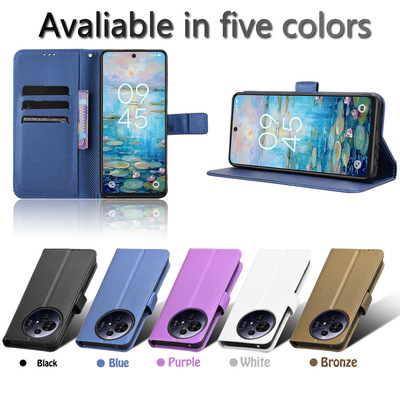 适用于TCL 50 NxtPaper 5G，50 Pro NxtPaper 5G，P10钻石纹皮套手机壳插卡防摔保护套翻盖式商务外壳男女