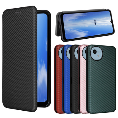 适用于夏普Aquos wish4，SH-52E碳纤维纹翻盖式手机壳插卡防摔保护套商务男女外壳