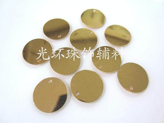 亮片定制 15mm20mm边孔/中孔珠片银色/金色吊片 肚皮舞吊服装辅料