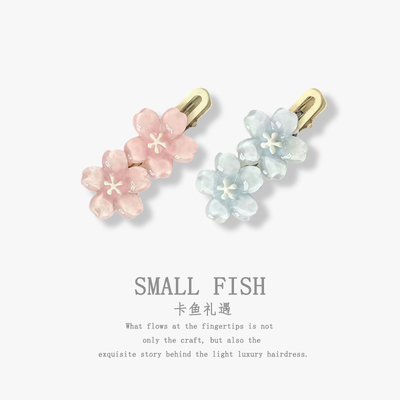 韩版甜美树脂花朵边夹小清新