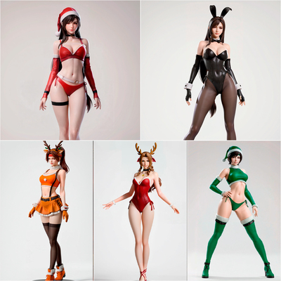 最终幻想 圣诞奇幻故事 1/24GK白模手办 18比例树脂3D打印 7326