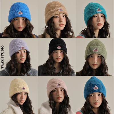 亲肤柔软仿貂毛针织帽