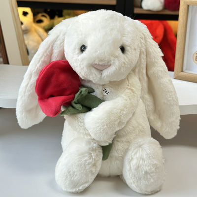 Jellycat怀抱玫瑰花邦尼兔