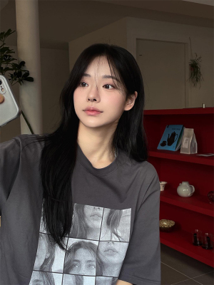 短袖小众复古风宽松显瘦纯棉女