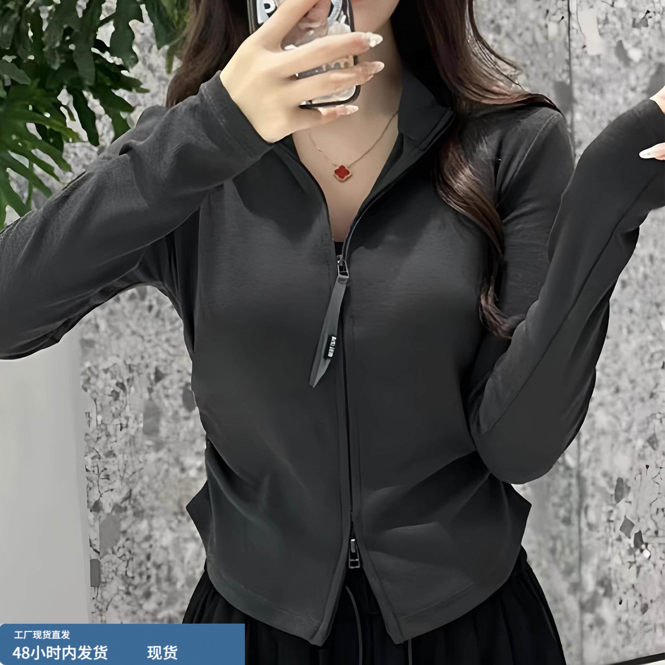 美式开衫双链式卫衣女款2025新款爆款早春修身显瘦长袖短外套上衣
