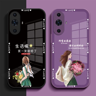 适用华为Nova11pro手机壳GOA-AL80新款Nova1lpro保护套 noval1pro硅胶nova11pr0全包防摔高级感女款光亮面