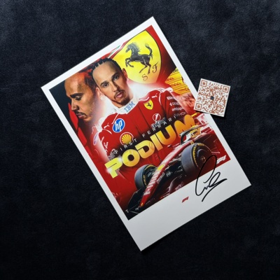 Lewis Hamilton 刘易斯汉密尔顿 法拉利 亲签照 上海