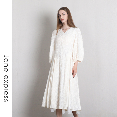 优雅气质简约连衣裙纯色