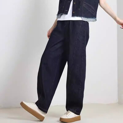 复古丹宁纯棉水洗牛仔裤